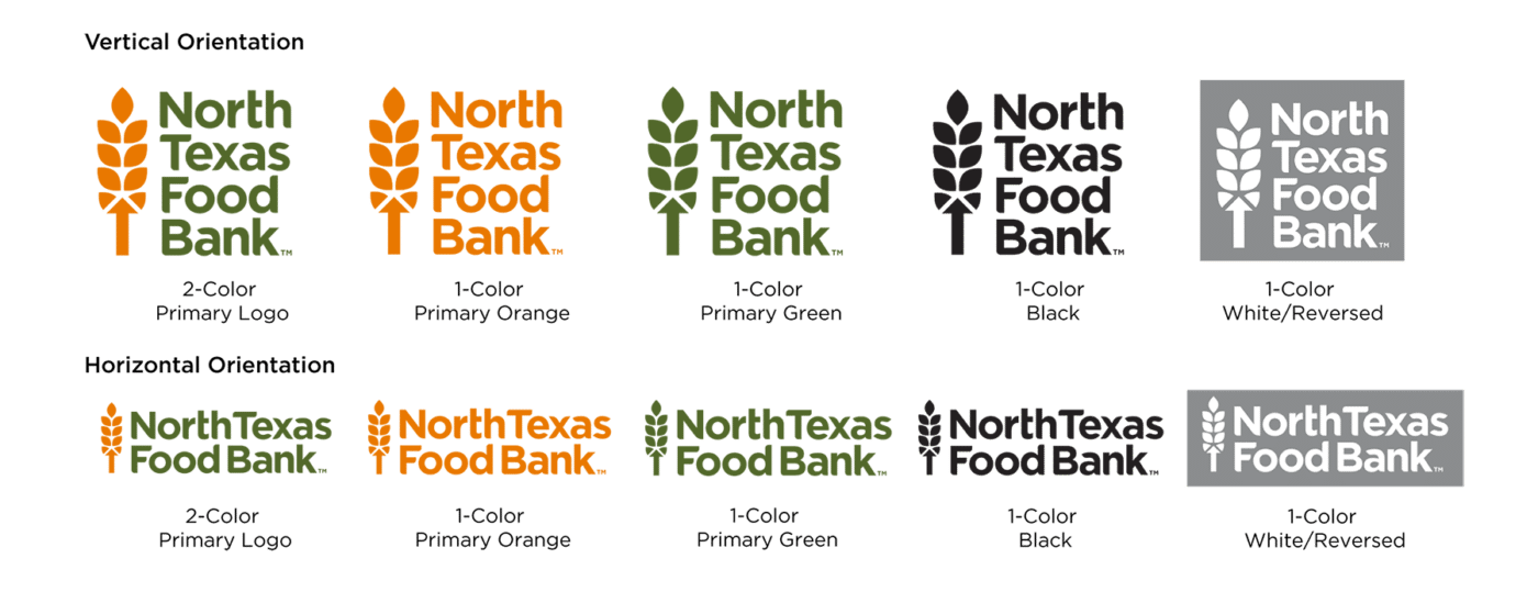 NTFB Alternate Logo Versions | North Texas Food Bank